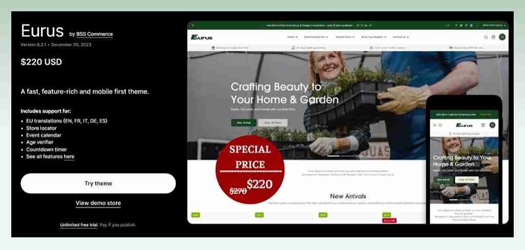 Eurus Shopify Theme Review: The Fastest Theme for Your Store